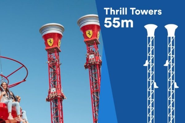 Thrill Towers: la torre de rebote de Ferrari Land | Estiber.com